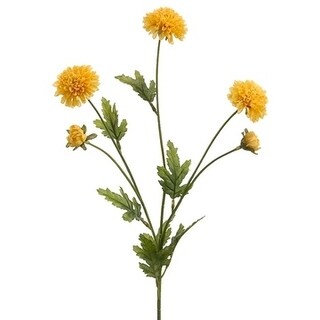 27" Pompon Mum Spray - Yellow - Bed Bath & Beyond - 20348013
