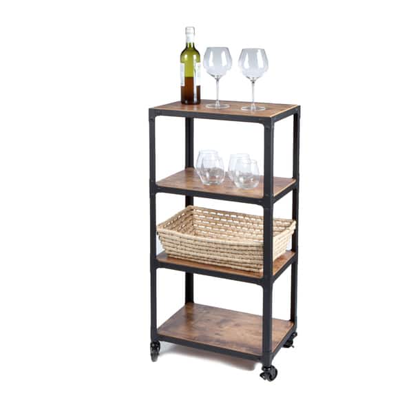 Mind Reader 'Charm' 4 Tier Wood/Metal Utility Cart, Black - Bed Bath ...