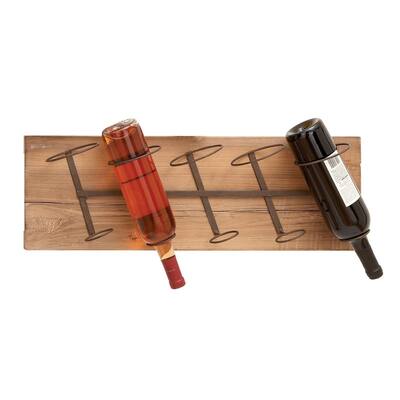 Wall Wood Metal Wine Rack - Overstock - 20354654