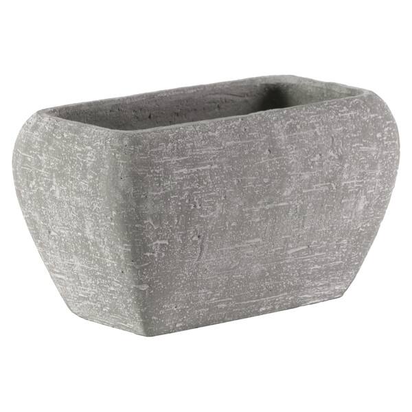 UTC53803: Cement Rectangular Pot with Recessed Lip and Tapered Bottom ...