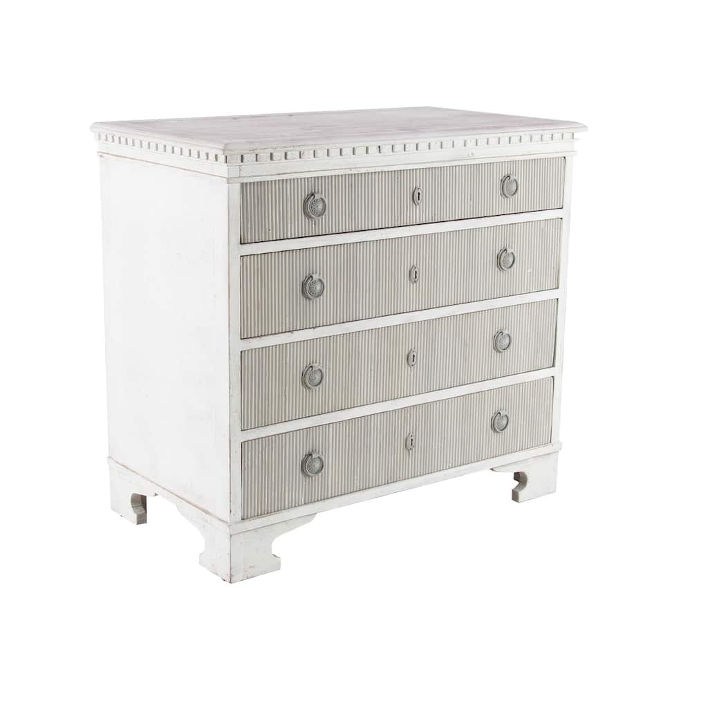 Farmhouse 33 x 35 Inch Rectangular 4-Drawer Wooden Chest by Studio 350 ...