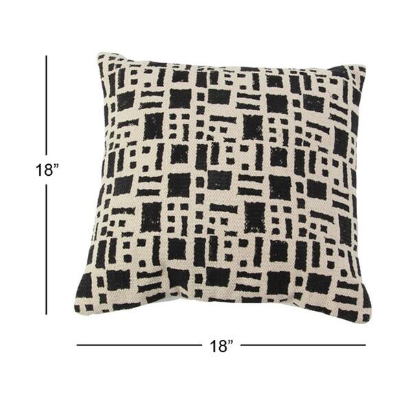 Traditional 17 x 17 Inch Square Black and White Kilim Cushion Cover ...