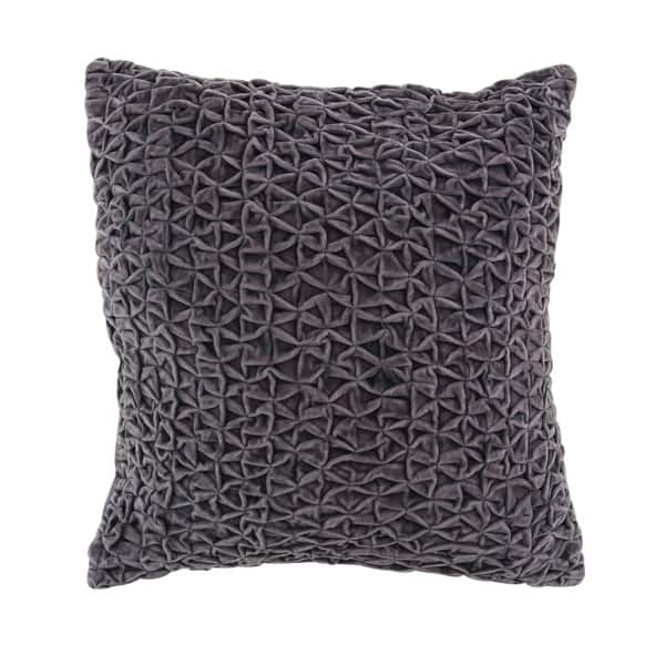 Modern 20 x 20 Inch Square Gray Smocking Work Pillow - Bed Bath ...