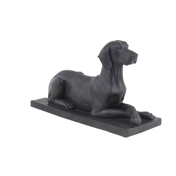 Traditional 18 x 11 Inch Lying Dog Polyresin Sculpture - Bed Bath ...