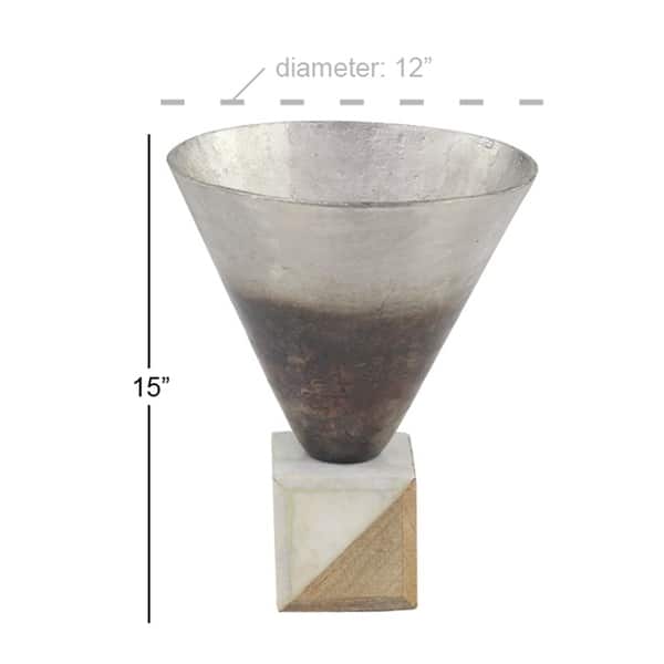 Rustic 15 x 12 Inch Funnel Pot Ombre on a Stone Base by Studio 350 ...