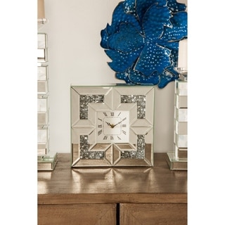 Modern 10 x 10 Inch Square Mirrrored Analog Table Clock by Studio 350 ...