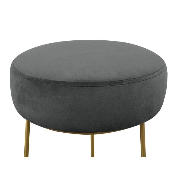 Nina Grey Velvet Stool - Bed Bath & Beyond - 20465112