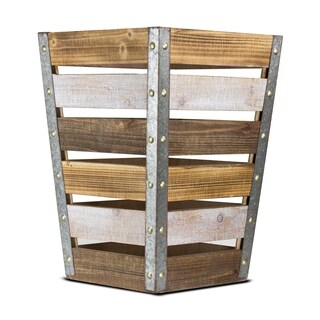 American Art Decor Large Wood Metal Storage Crate - Bed Bath & Beyond ...