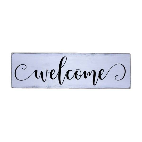 Welcome Modern Handmade Farmhouse Wood Wall Art Sign Natural Pine Wood ...