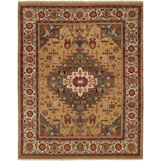 Sonata Golden Tan Hand-knotted Area Rug - Bed Bath & Beyond - 20481865