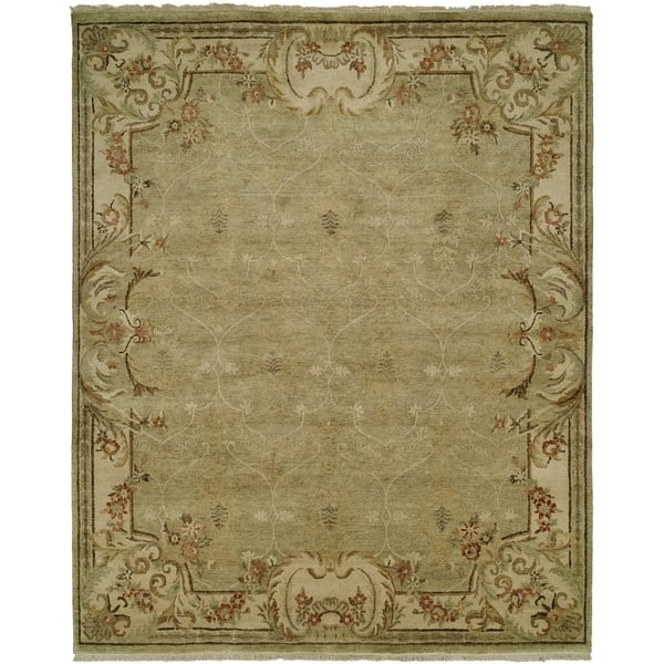 Tuscany Green/Ivory Hand-knotted Area Rug - Bed Bath & Beyond - 20483052