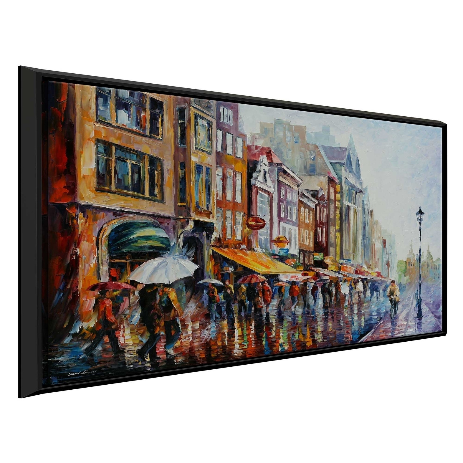 City Of Rain ' by Leonid Afremov Framed Oil Painting Print on Canvas ...