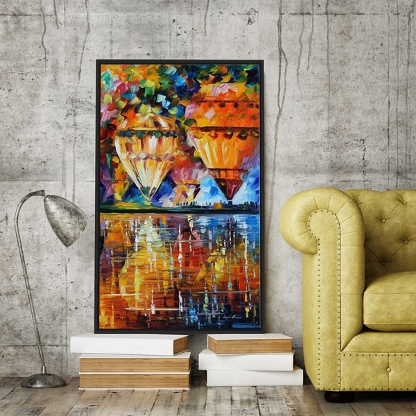 Balloon Reflections ' by Leonid Afremov Framed Oil Painting Print on ...