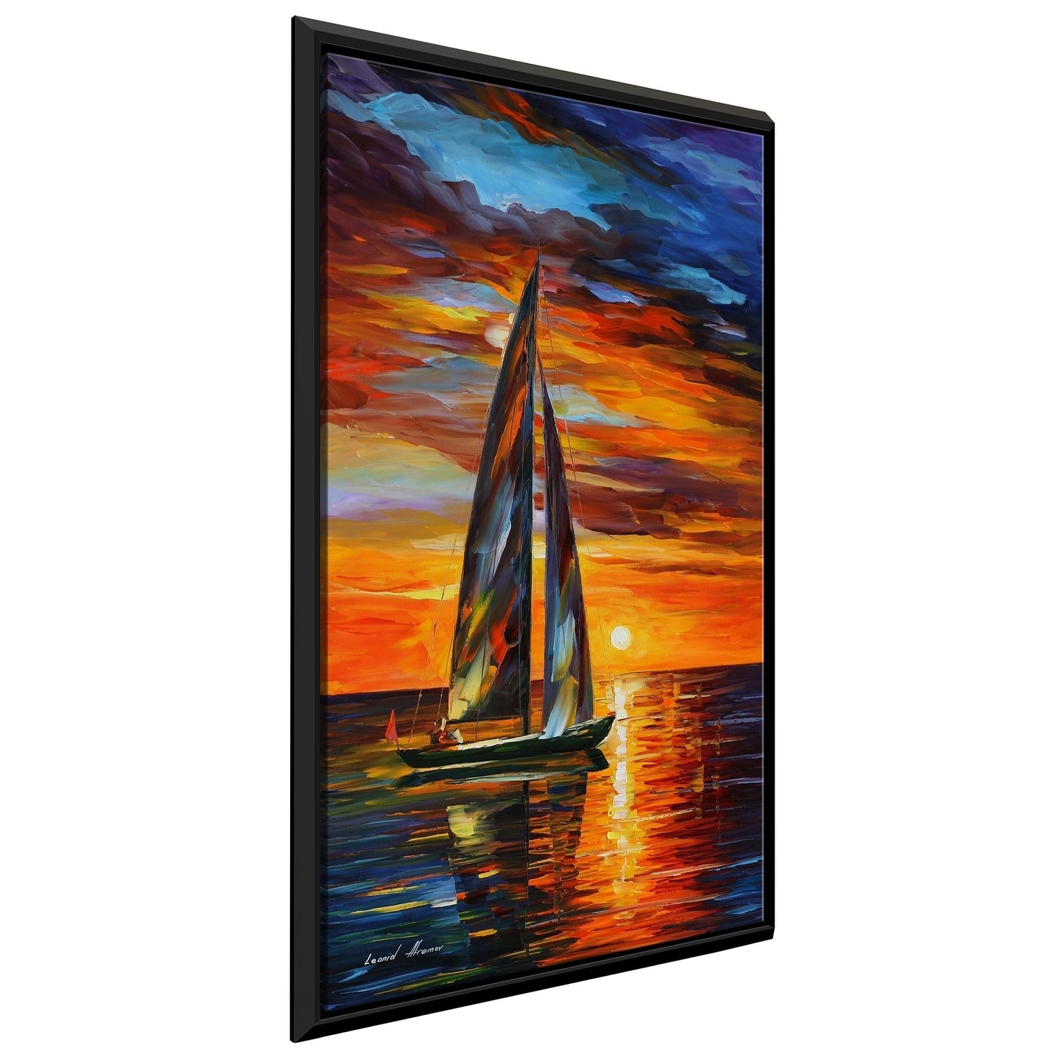 Island Sunset ' by Leonid Afremov Framed Oil Painting Print on Canvas ...