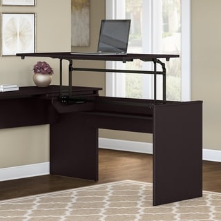 Bush Cabot 42W 3 Position Sit to Stand Desk Return in Oak - Bed Bath ...