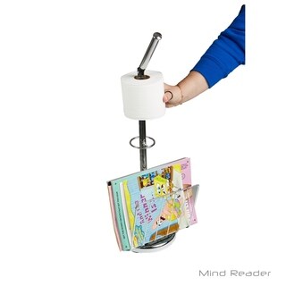 Mind Reader Stainless Steel Toilet Paper Holder with Magazine Holder ...