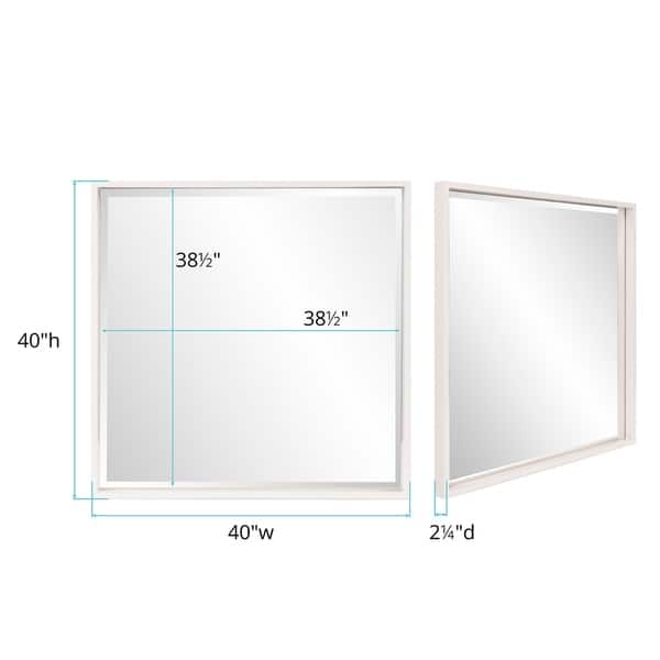 Allan Andrews White Square Mirror with Shadowbox Style Wood Frame - 40 ...