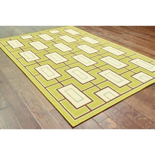 Carson Carrington Tuusula Geometric Green/ Ivory Indoor/ Outdoor Area ...
