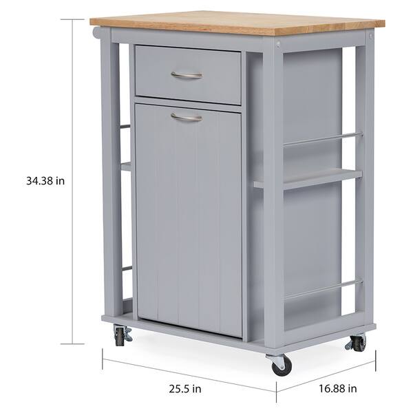 Porch & Den Leonard Traditional Grey Wood Kitchen Island - Bed Bath ...
