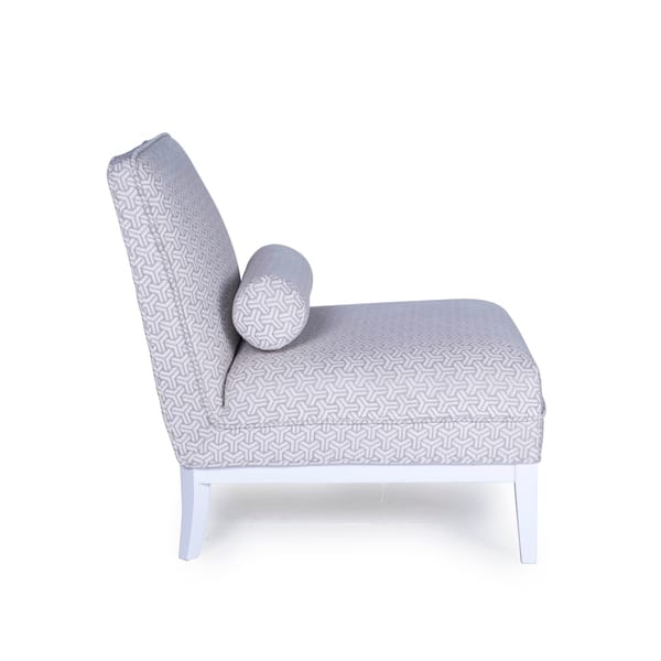 Pasargad Home Firenze Upholstered Lounge Chair with Pillow, White - W28 ...