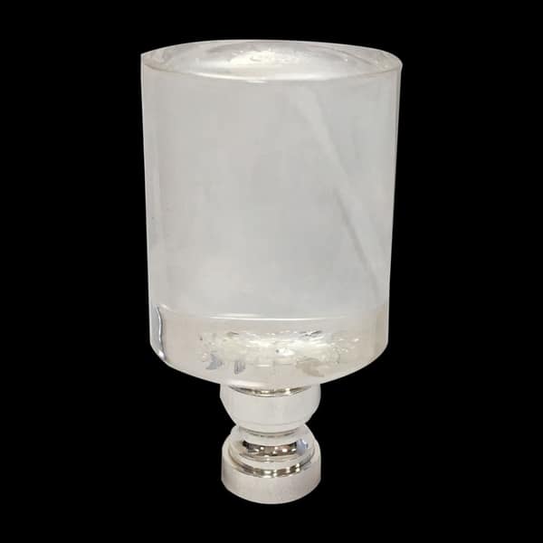 Royal Designs Short Cylinder Clear Lamp Finial with Polished Silver Base - Bed Bath & Beyond ...