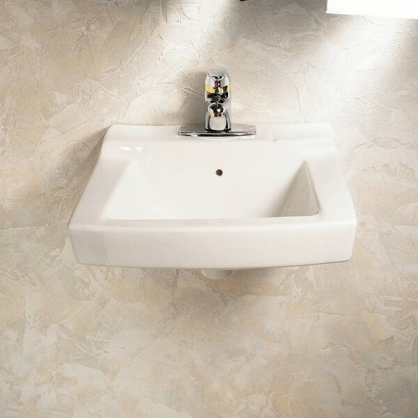 American Standard Comrade Wall Mount Porcelain Bathroom Sink 0124.131.020 White - Bed Bath ...