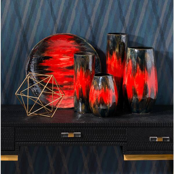 Lava Plate Black & Red - 10 x 20 - Bed Bath & Beyond - 20565785