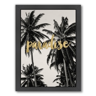 Paradise Palm Trees Gold On Bwphoto - Framed Print Wall Art - Bed Bath ...