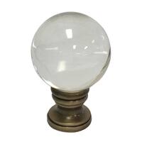 Royal Designs Clear Crystal Ball Lamp Finial with Antique Brass Base ...