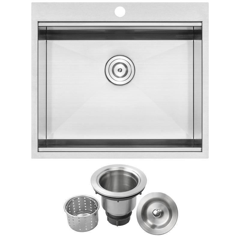 25" Ticor TR4060 Bradford Series 16-Gauge Stainless Steel Overmount ...
