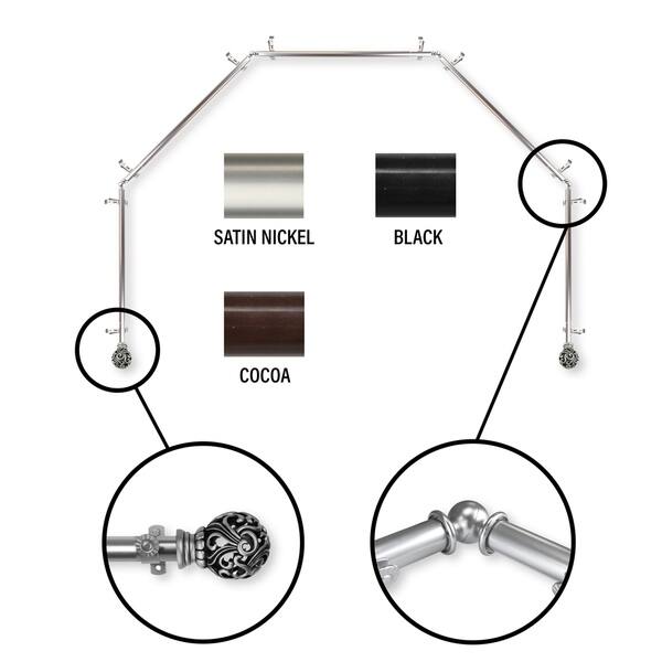 InStyleDesign Stella 5-Sided Bay Window Curtain Rod - Bed Bath & Beyond ...