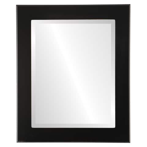 Cafe Framed Rectangle Mirror in Matte Black - Overstock - 20600448