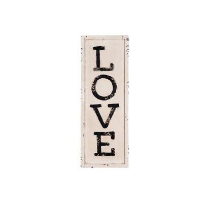 Foreside Home & Garden White Distressed Metal "Love" Wall Sign - 0.5x7 ...