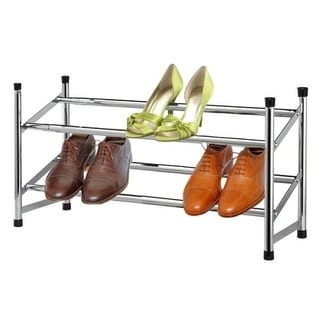 Chrome 2-tier Expandable Shoe Rack - Bed Bath & Beyond - 20615293