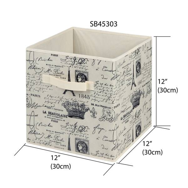 Home Basics Paris Collection Natural Non-woven Storage Bin - Overstock ...