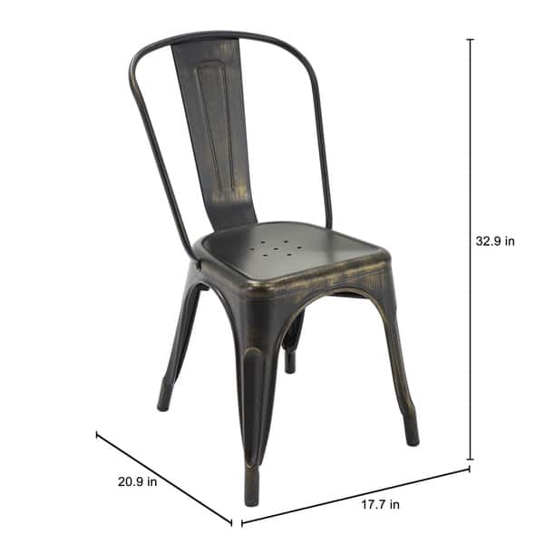 Porthos Home Metal Cafe Chair for Restaurant or Home, Set of 4 - Bed ...