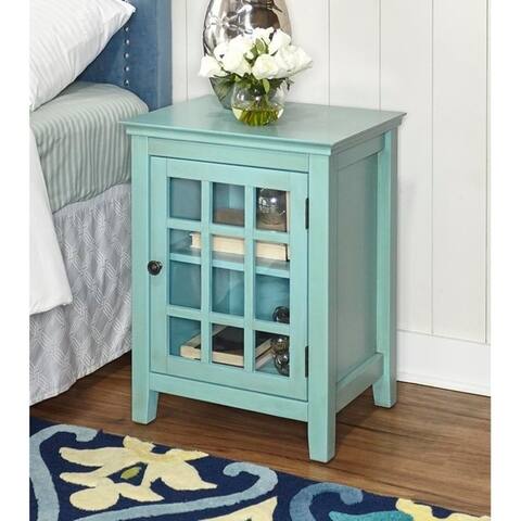 Penrose Single Door Turquoise Accent Cabinet - Overstock - 20640352