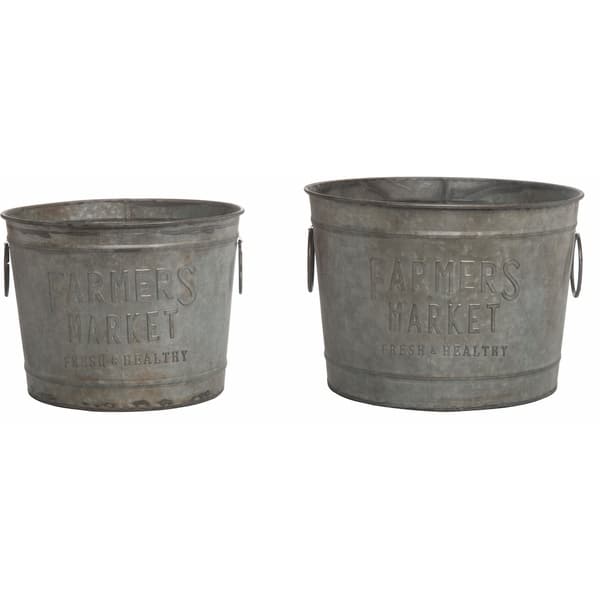 Metal Farmers Market Containers Set of Two - Bed Bath & Beyond - 20652569