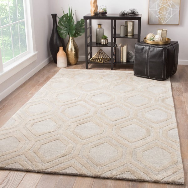 Shop Irvine Handmade Trellis Beige/ Cream Area Rug (9' X 13') - 9' x 13 ...