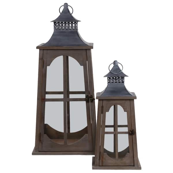 UTC56404: Metal Square Lantern with Metal Pierced Finial Top, Ring ...
