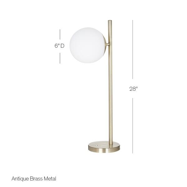 Catalina Lighting Carson 28" Brass Metal Globe-Shaped Table Lamp with ...