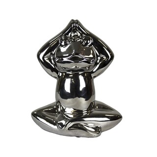 Sagebrook Home NAMASTE YOGA FROG FIGURINE, CERAMIC, SILVER - Bed Bath ...