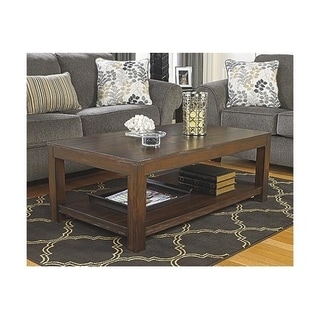 Signature Design by Ashley, Grinlyn Casual Rustic Brown Coffee Table ...