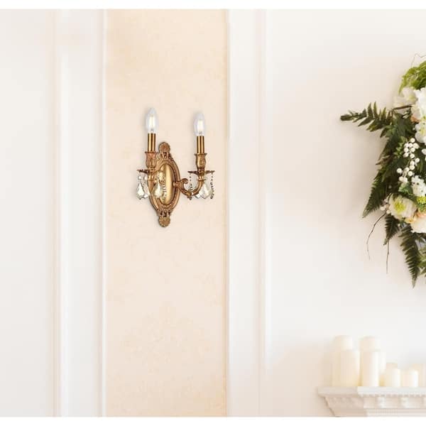 Fleur Illumination 2 light French Gold Wall Sconce - Bed Bath & Beyond ...