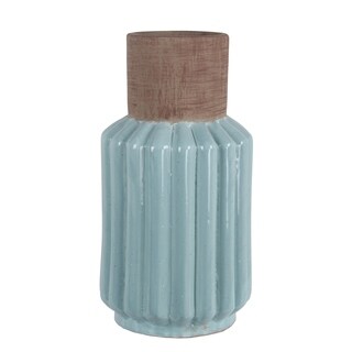 Privilege large blue ceramic vase. Featuring Glossy body finish with ...