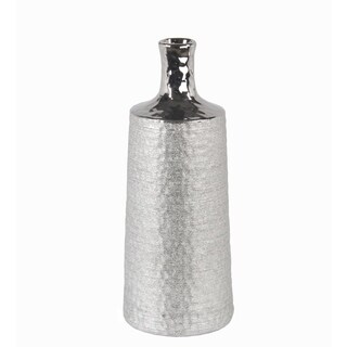 Privilege small silver ceramic vase. Featuring Woven design, 5x5x13 ...