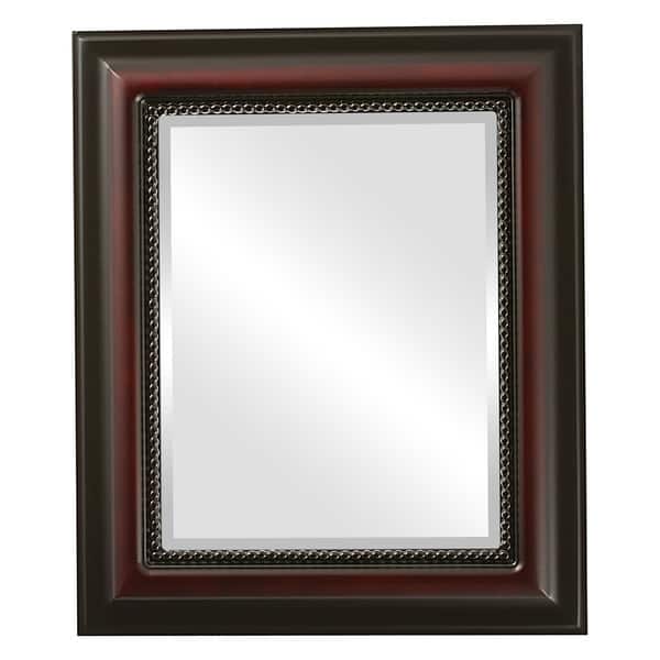 dark red frame mirror