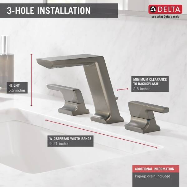 Delta Pivotal Two Handle Widespread Lavatory Faucet 3599LF-SSMPU Stainless - Bed Bath & Beyond ...