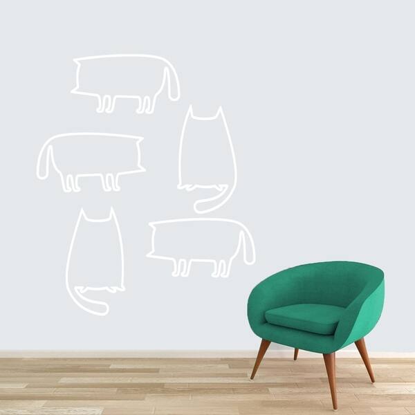 Cat Outlines Wall Decal Set - Bed Bath & Beyond - 20713015