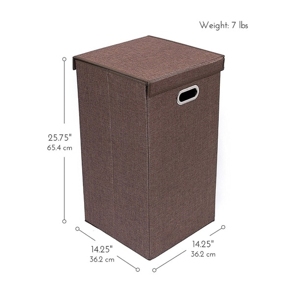 BirdRock Home Single Laundry Hamper with Lid and Removable Liner ...